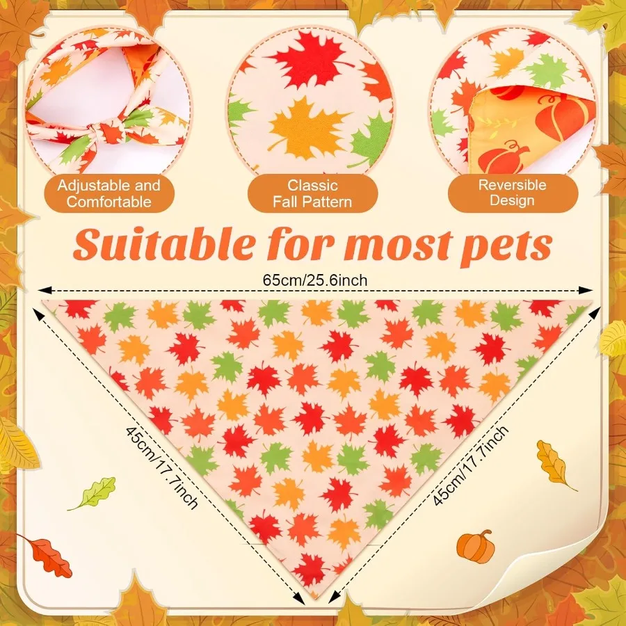 12 Pcs Reversible Fall Bandanas - Zoomie Supply Co